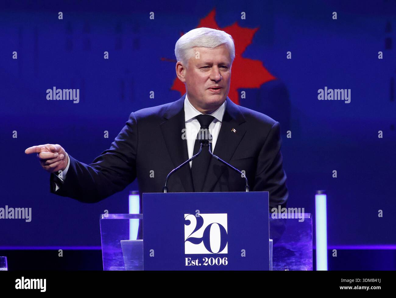 Former prime minister Stephen Harper speaks at a gala commemorating the ...