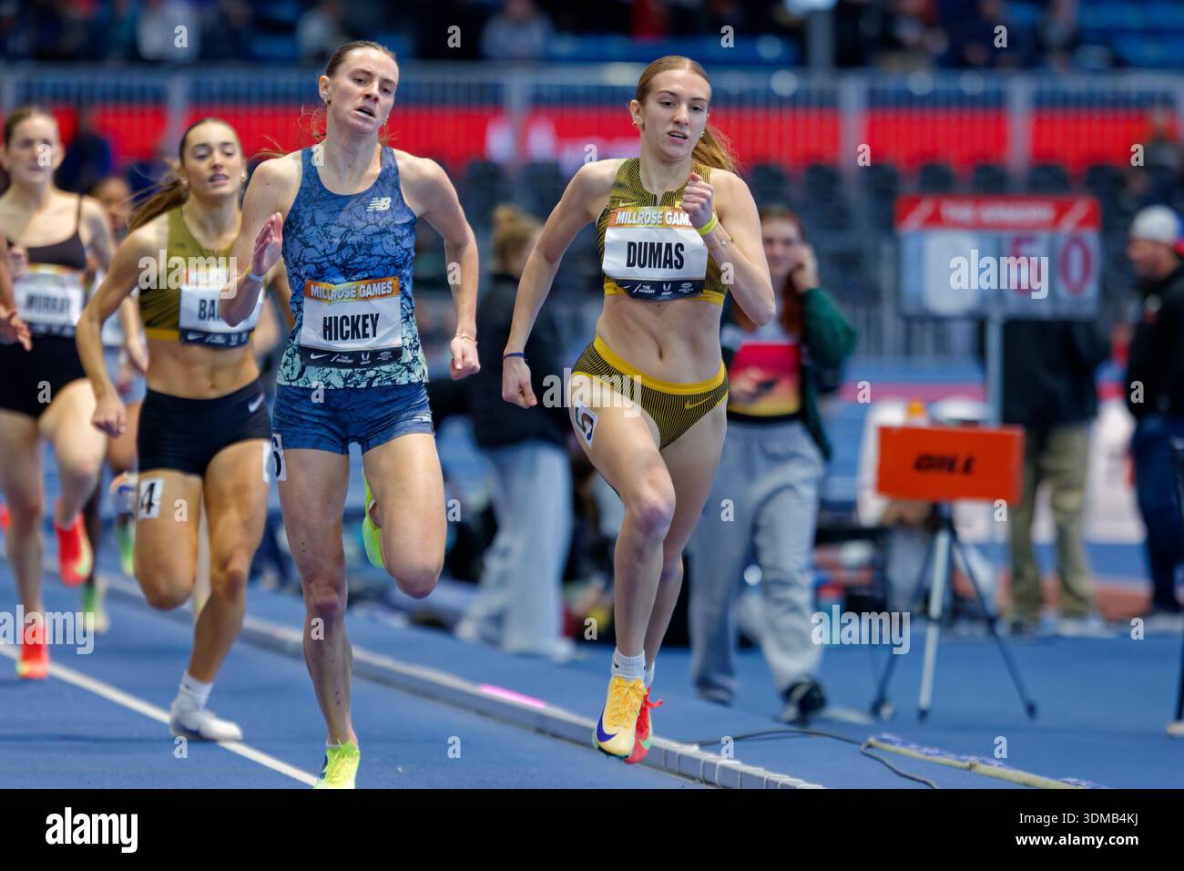 Natalie Dumas (USA) and Jane Hickey finished 1-2 in the Girls 600m ...