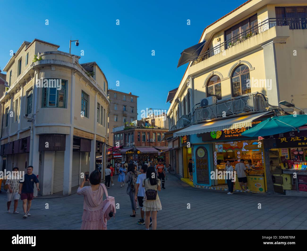 Historic commercial buildings on Longtou Road on Gulangyu (Kulangsu ...