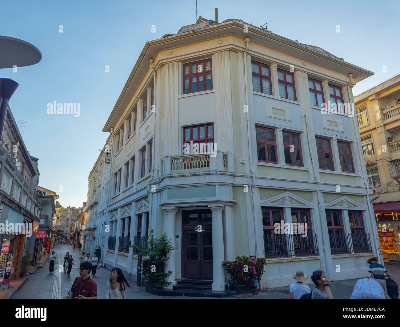 Historic commercial buildings on Longtou Road on Gulangyu (Kulangsu ...