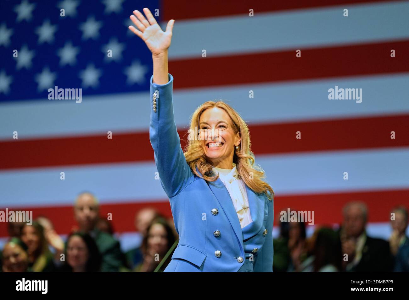 FILE - New Jersey Gov. Mikie Sherrill waves during her inauguration ...