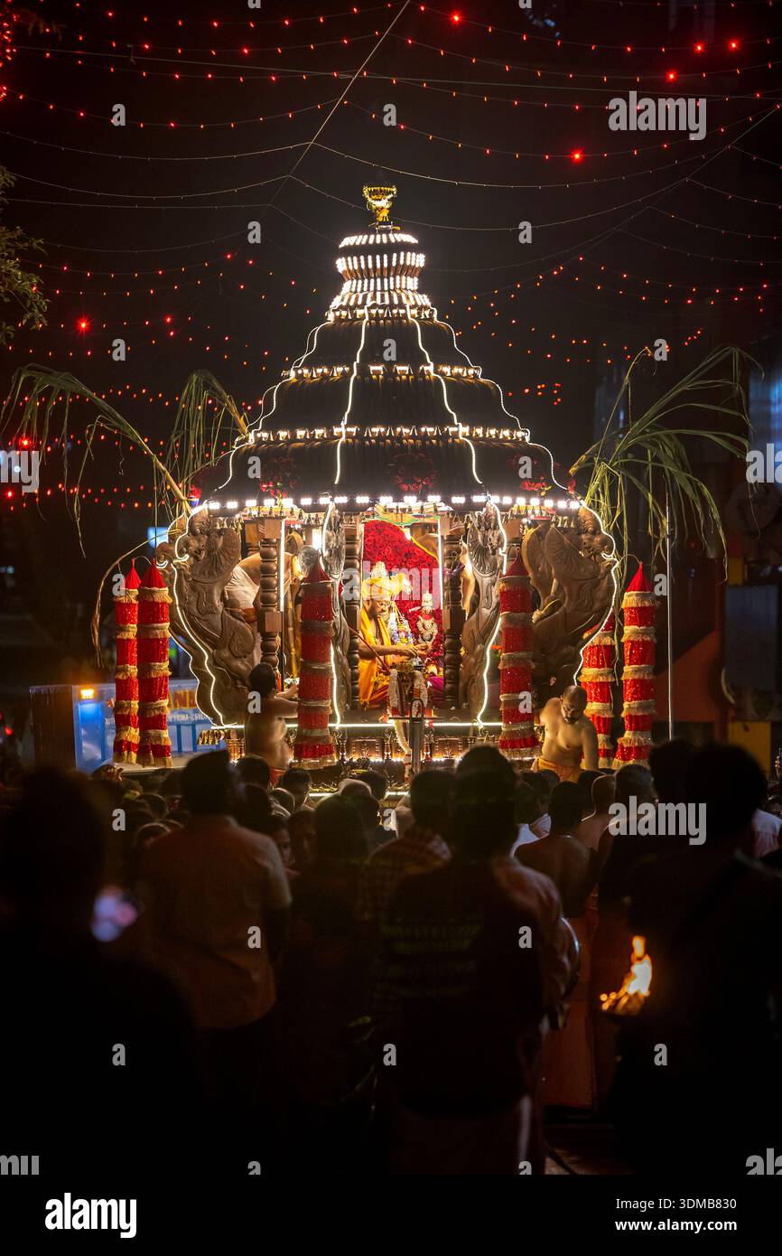 KANDY, SRI LANKA - FEBRUARY 01, 2026 : A Hindu priest performs a ...