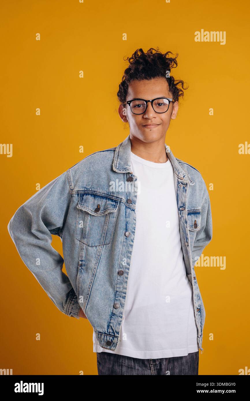 Curly guy in jacket hi-res stock photography and images - Alamy