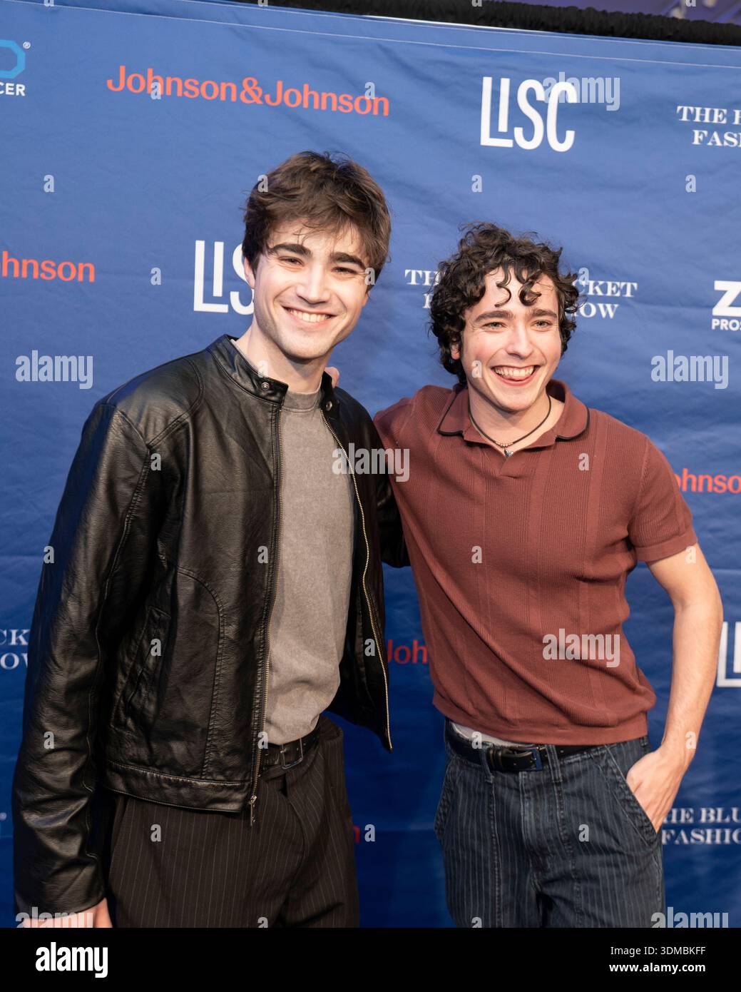 Max Garfin and Alex Garfin walks the Blue Carpet at The Blue Jacket ...
