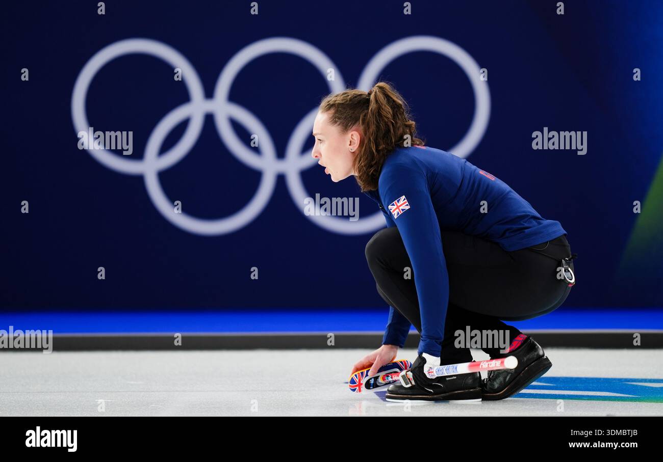 Great Britain's Jennifer Dodds during the Curling Mixed Doubles, Round ...