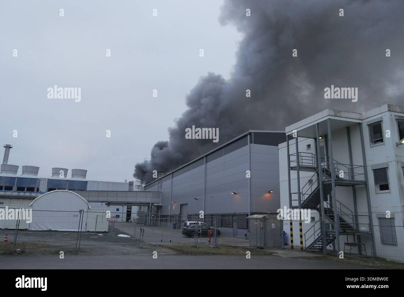A fire burns the site of the GSI Helmholtzzentrum für ...