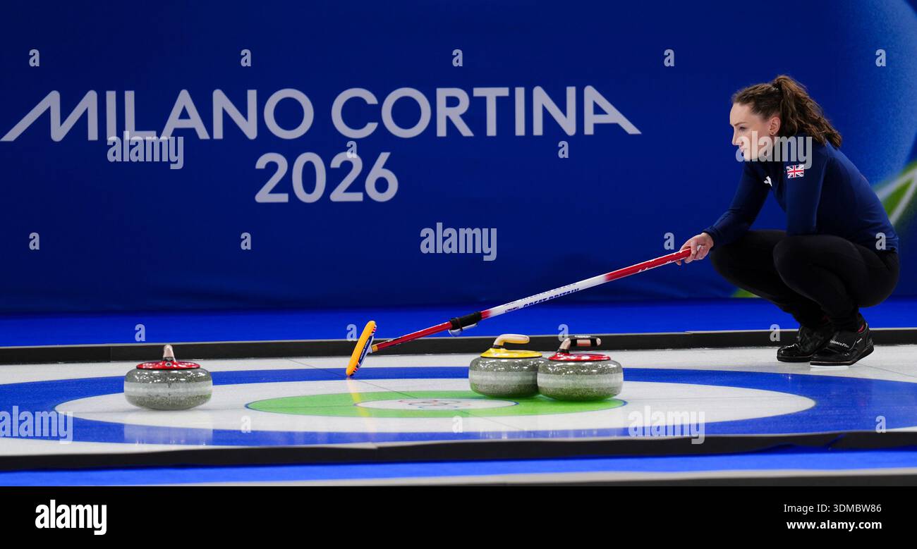 Great Britain's Jennifer Dodds during the Curling Mixed Doubles, Round ...