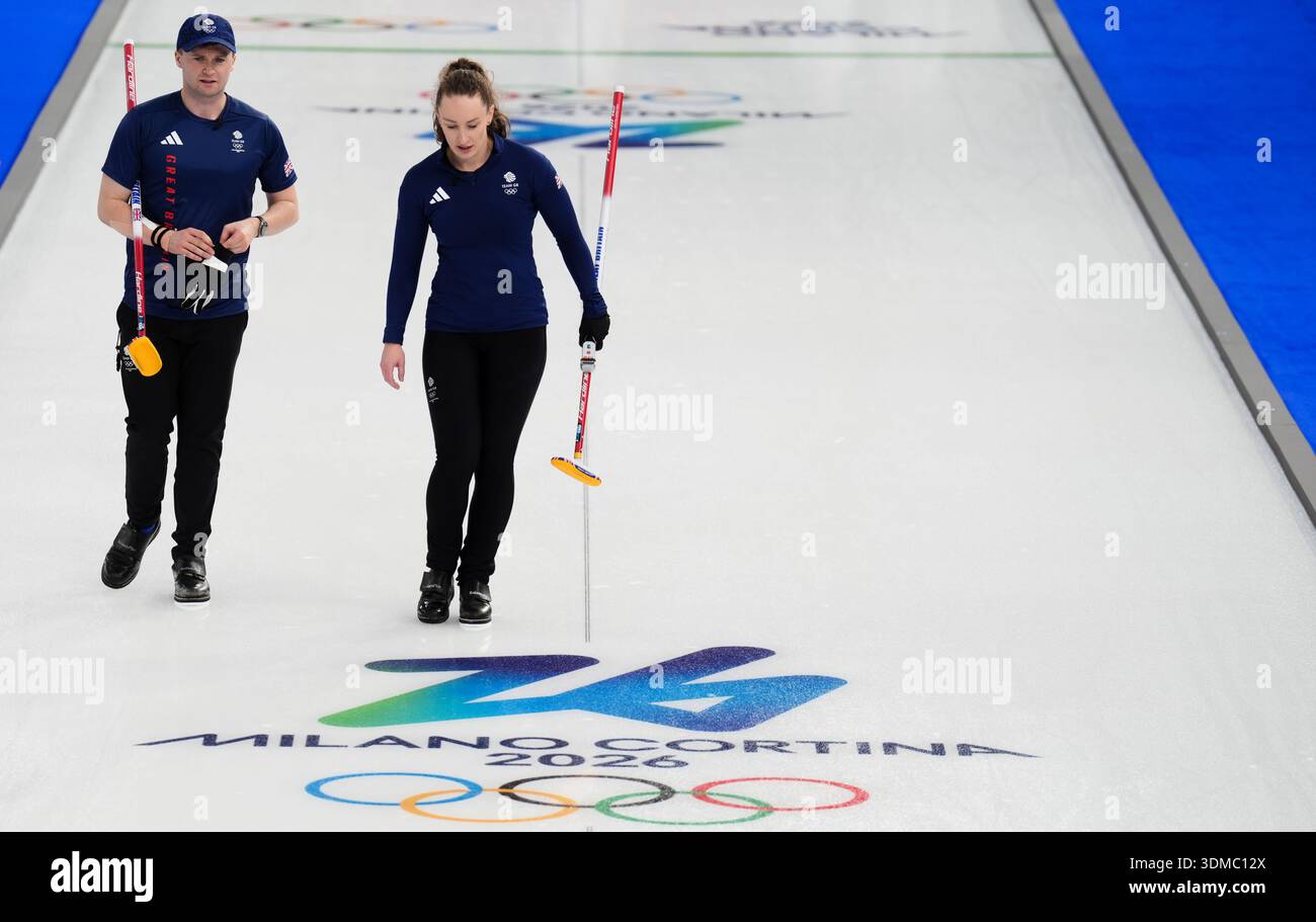 Great Britain's Bruce Mouat and Jennifer Dodds during the Curling Mixed ...