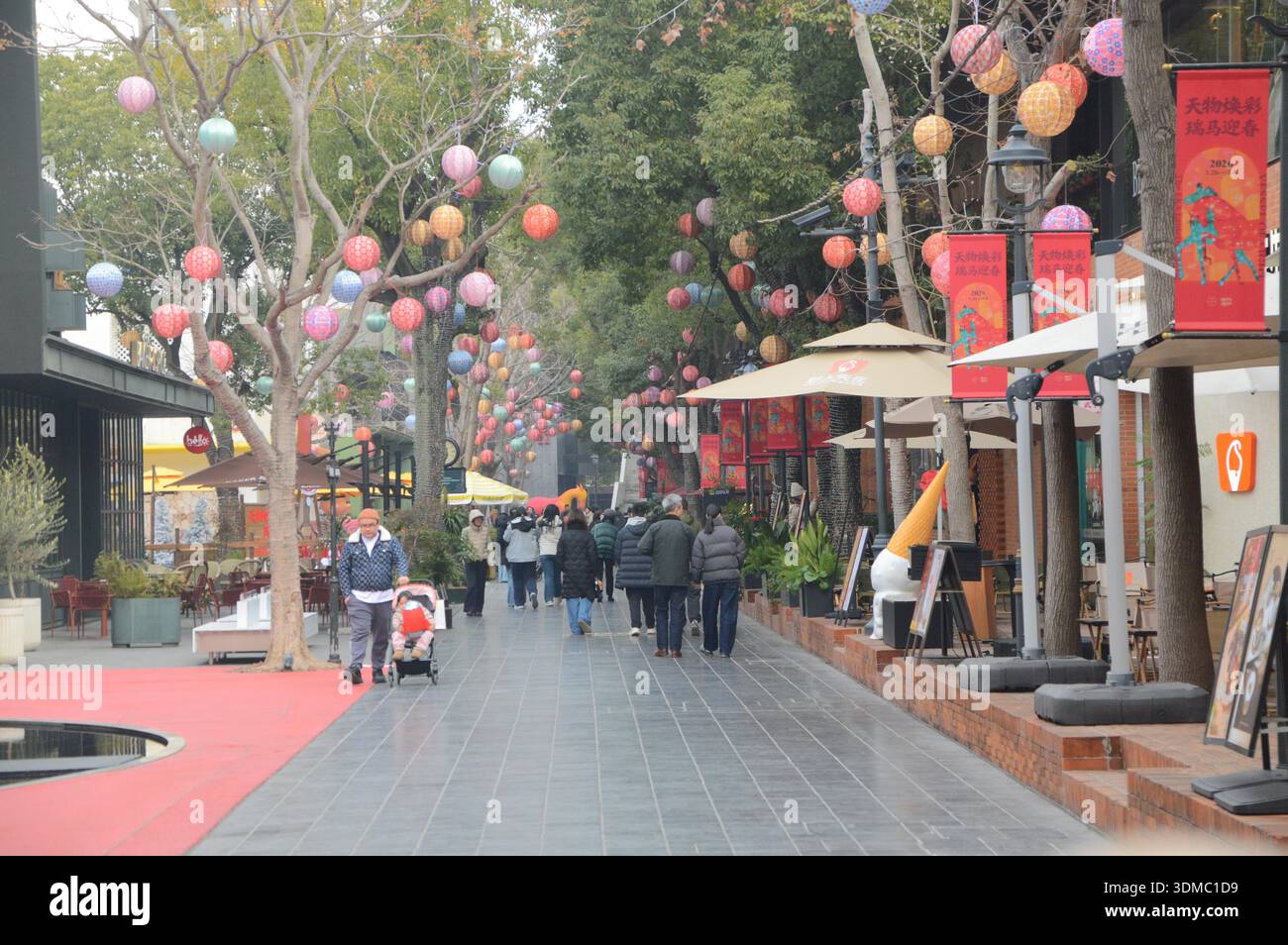 The EKA Tianwu block is decorated with festive installations for the ...
