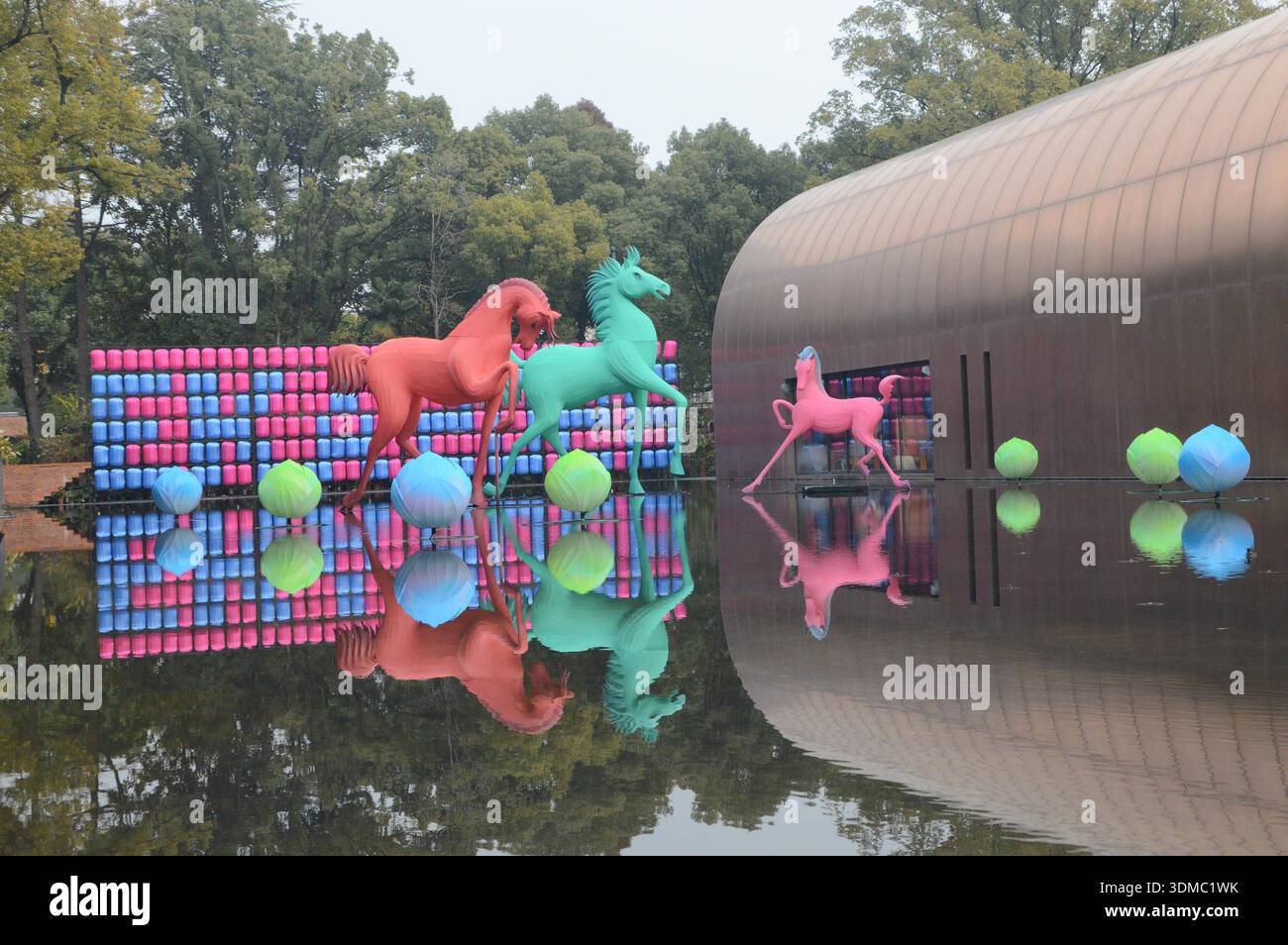 The EKA Tianwu block is decorated with festive installations for the ...