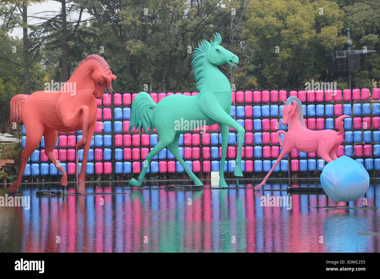 The EKA Tianwu block is decorated with festive installations for the ...