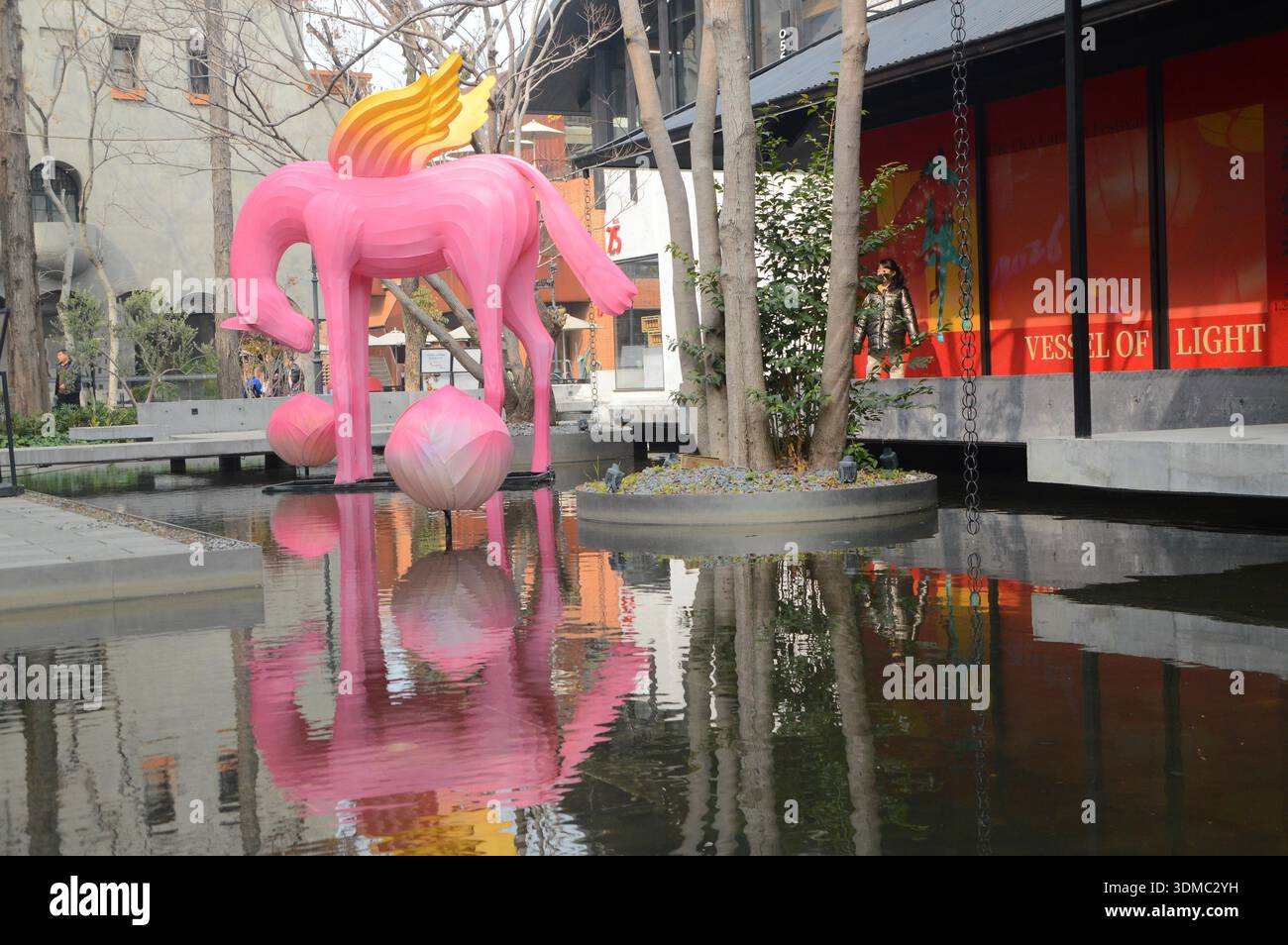The EKA Tianwu block is decorated with festive installations for the ...