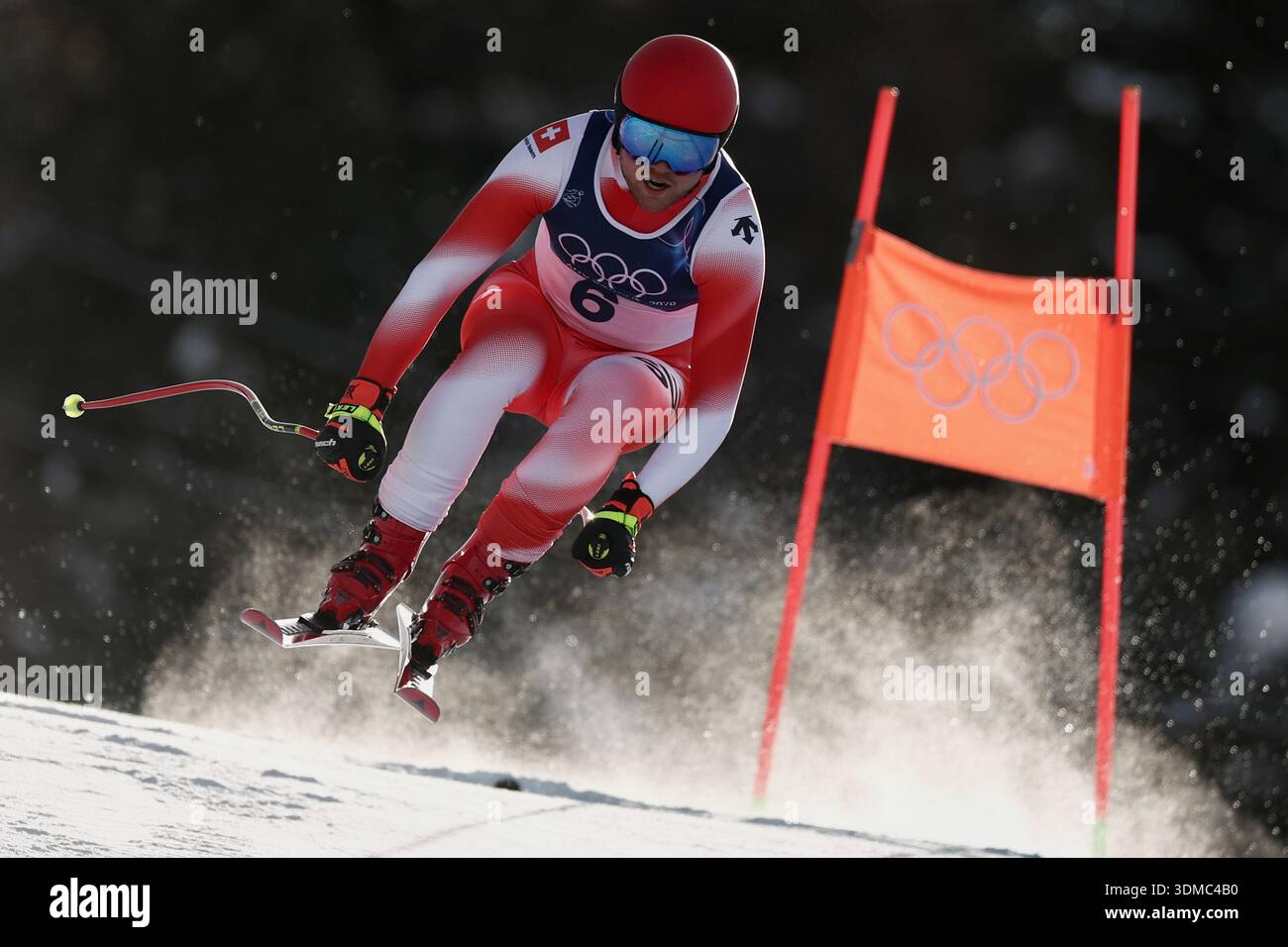 Switzerland's Niels Hintermann speeds down the course during an alpine ...