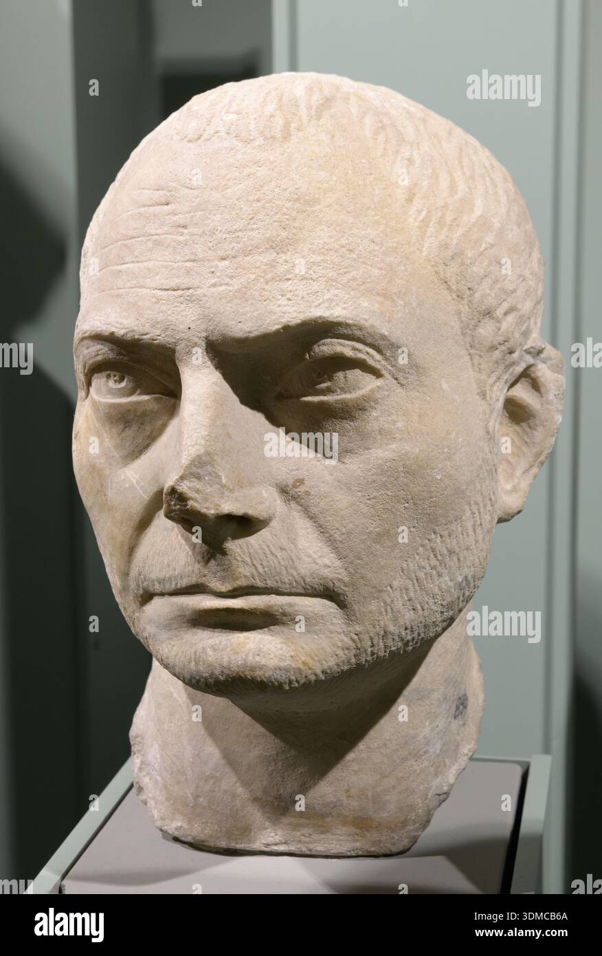 Ancient Roman marble portrait bust of a man, dated 200-250 AD. National ...