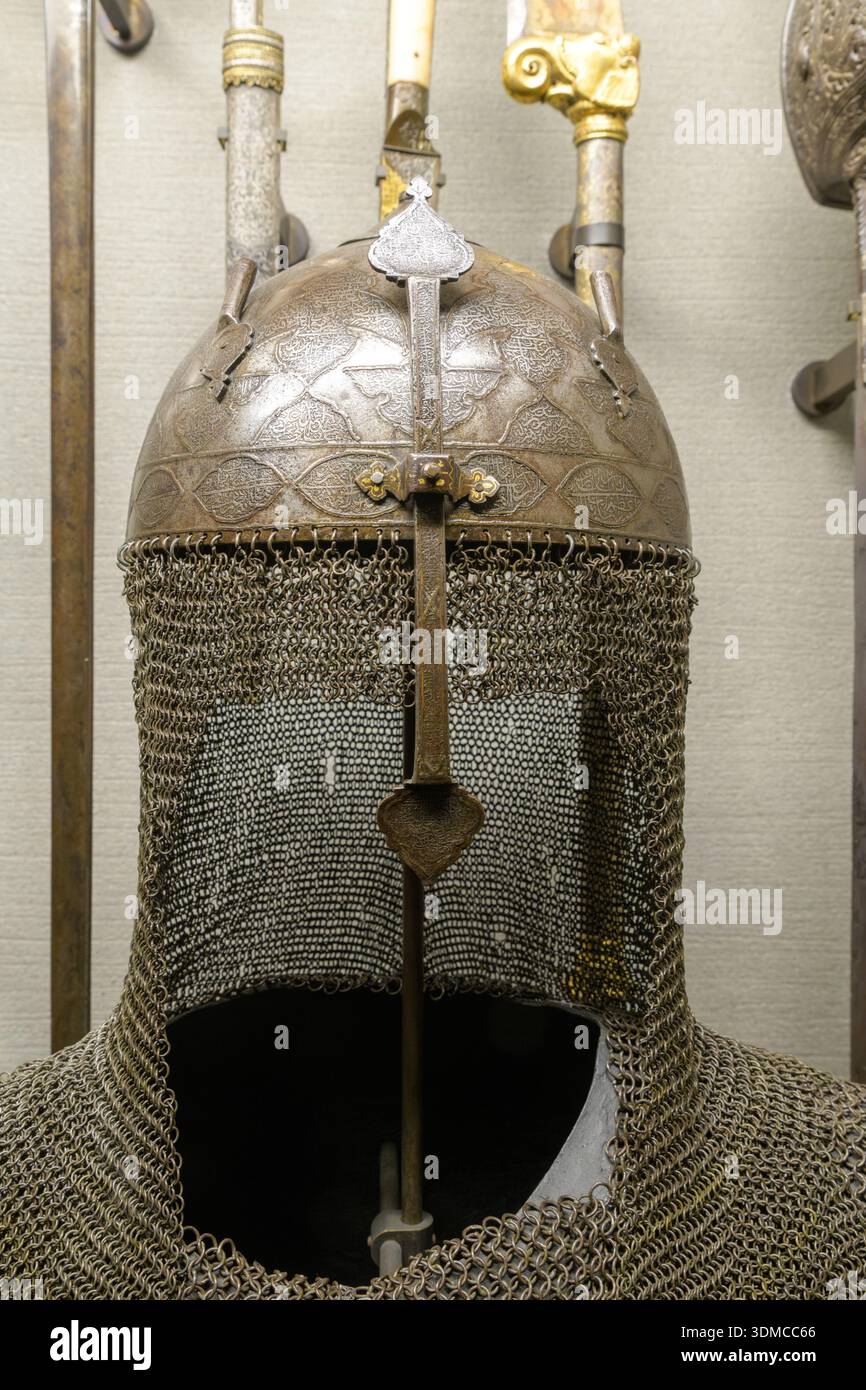 Persian helmet and mail armor, late 17th century, at Poldi Pezzoli ...