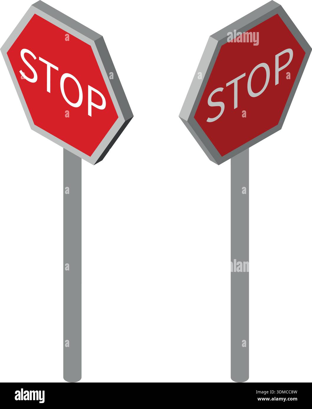 Two stop signs are shown side by side Stock Vector Image & Art - Alamy