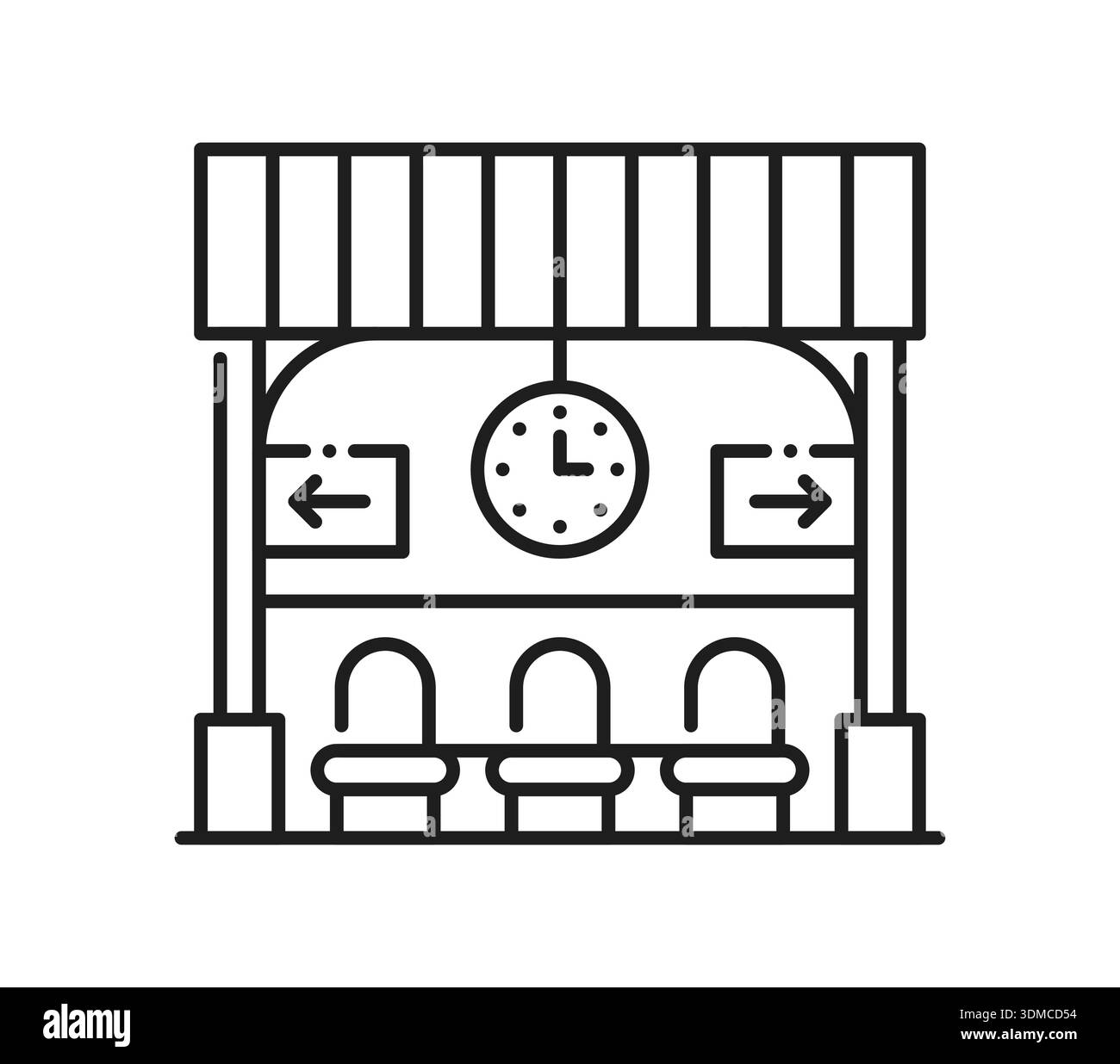 Train or subway station railway line icon. Metro platform, public ...