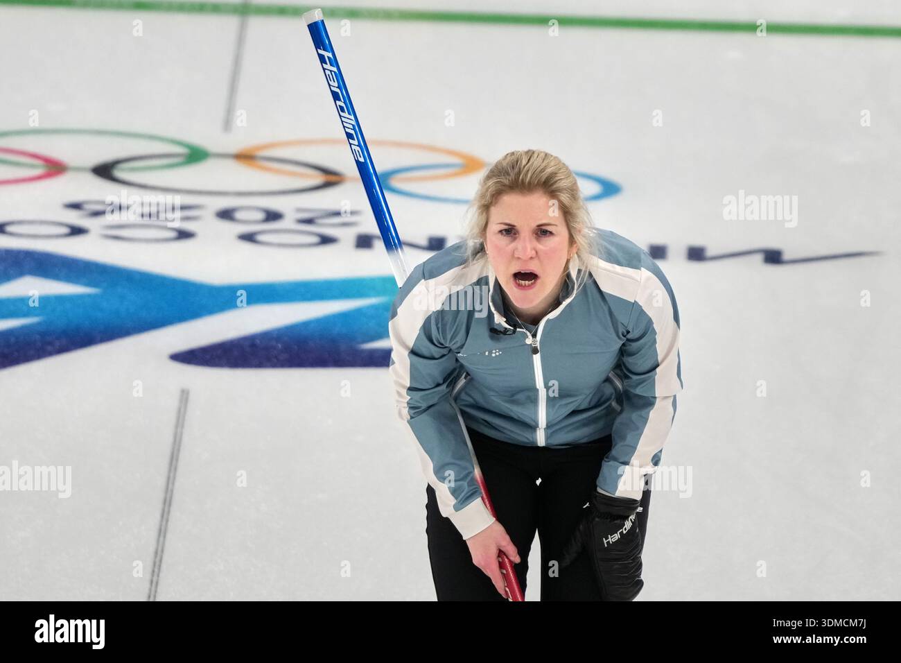 Norway's Kristin Skaslien in action during the mixed doubles round ...
