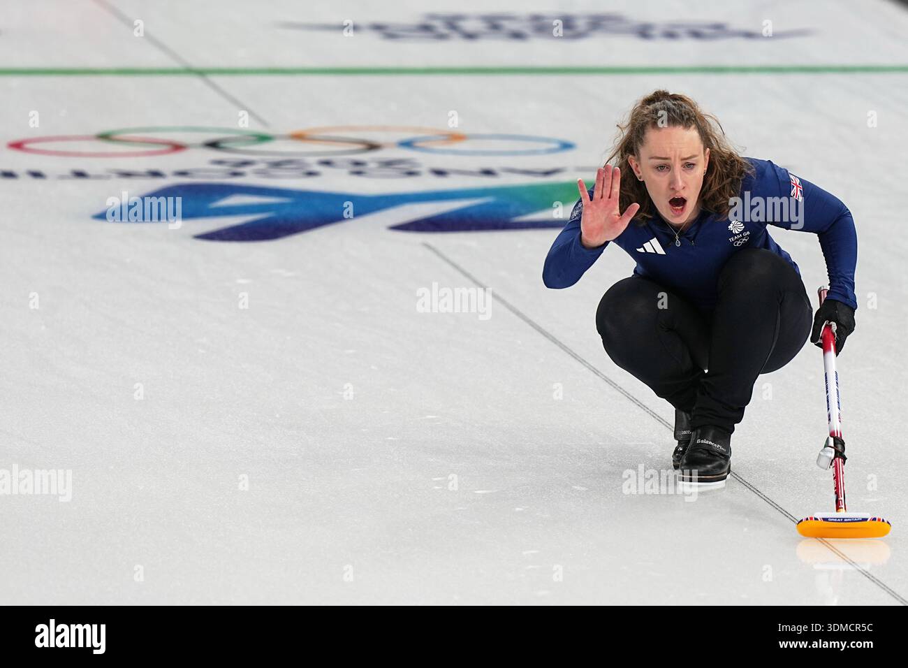 Britain's Jennifer Dodds in action during the mixed doubles round robin ...