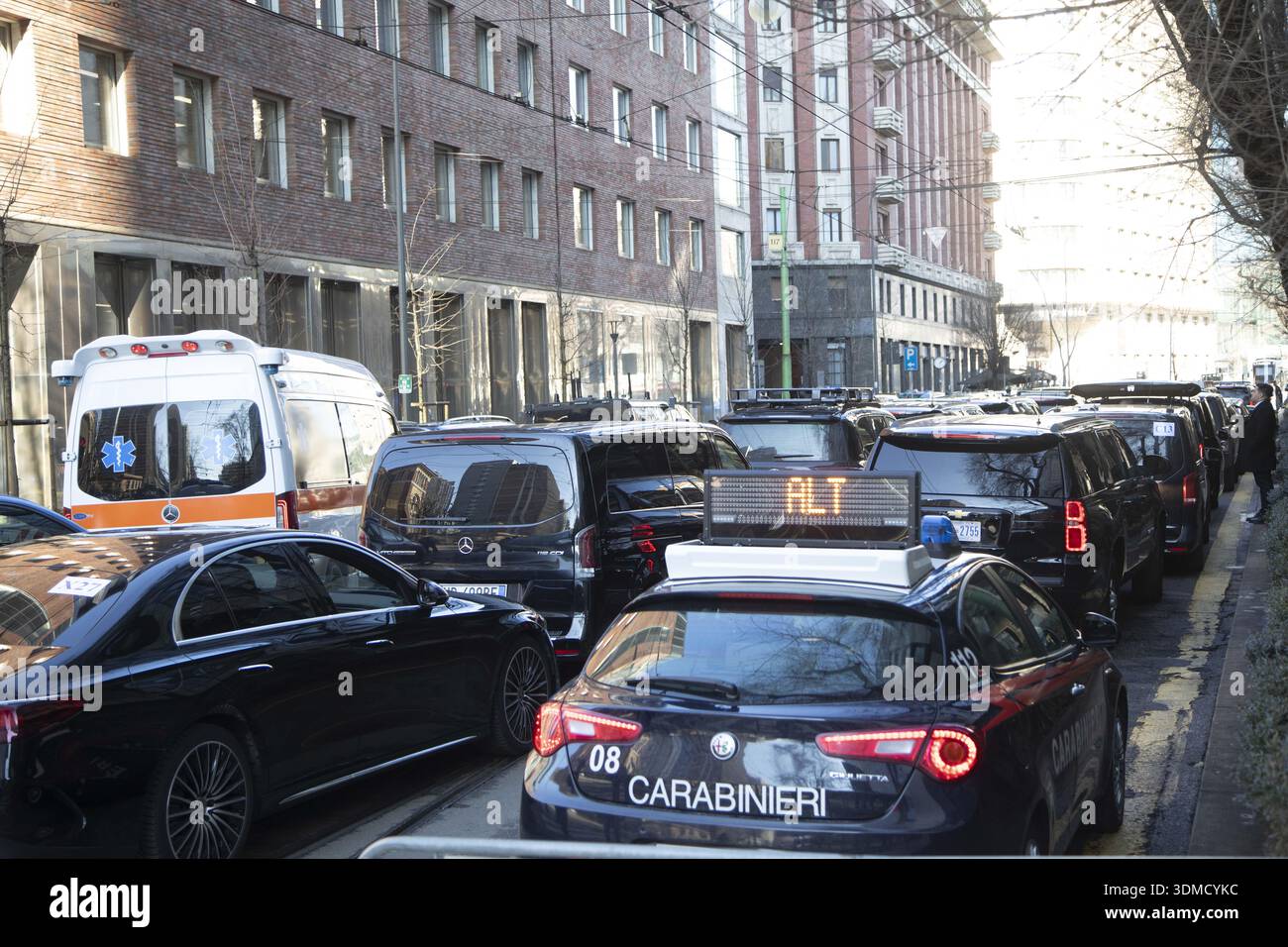 Milan, Hotel Gallia, Roads blocked near the Central Station for the ...