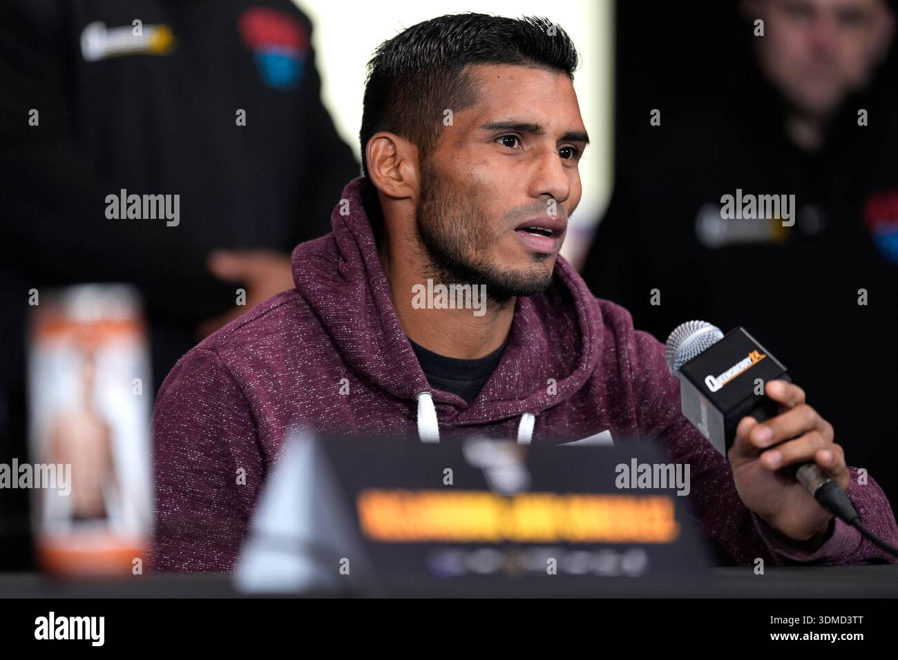 Boxer Juan Carlos Martinez Urbina during a press conference at BOXPARK ...