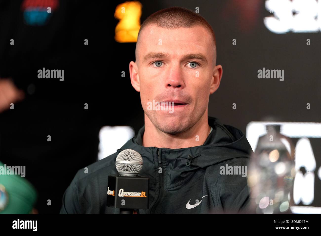 Boxer Andrew Cain during a press conference at BOXPARK Liverpool ...