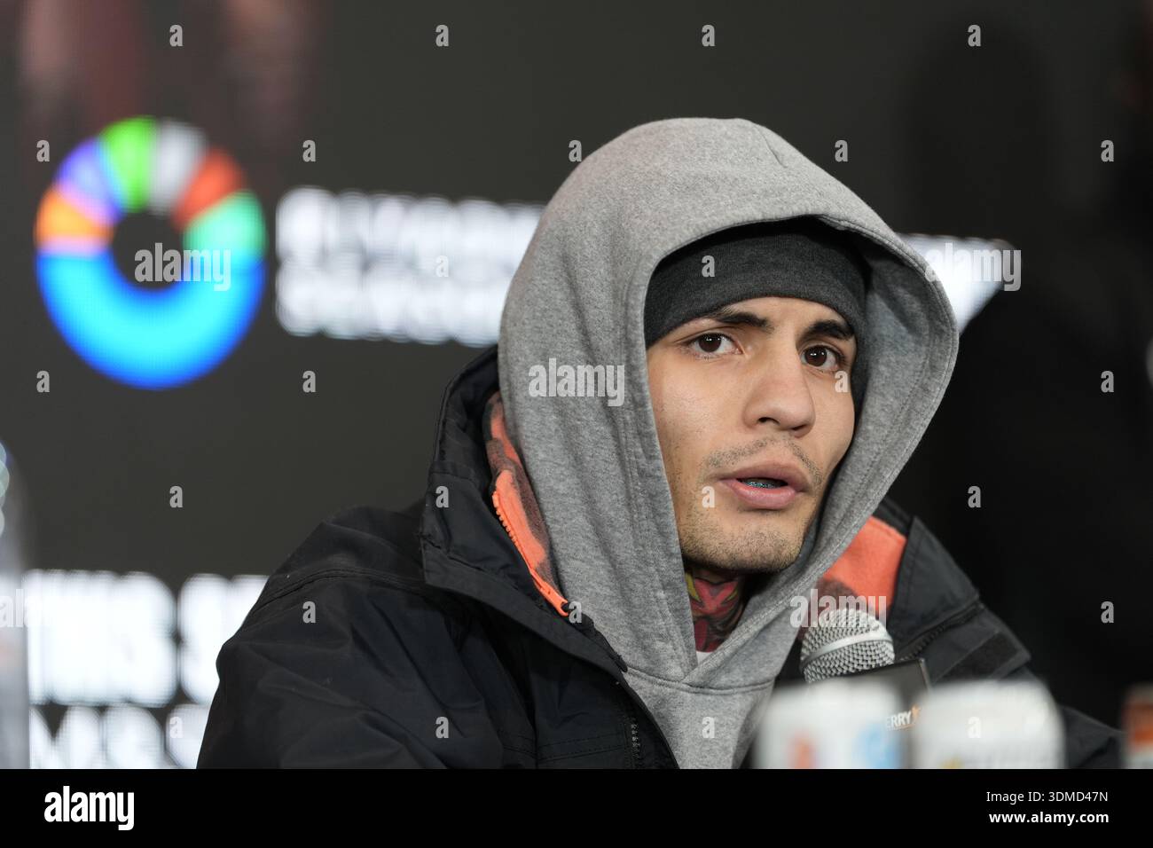 Boxer Alejandro Jair Gonzalez during a press conference at BOXPARK ...