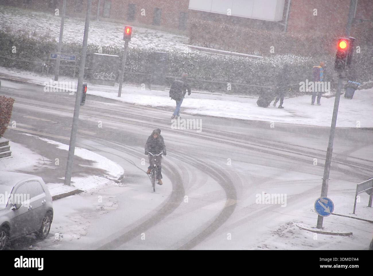 Copenhagen/Denmark /05 FEB 2026 /Snow fall weather in kastrup Photo ...