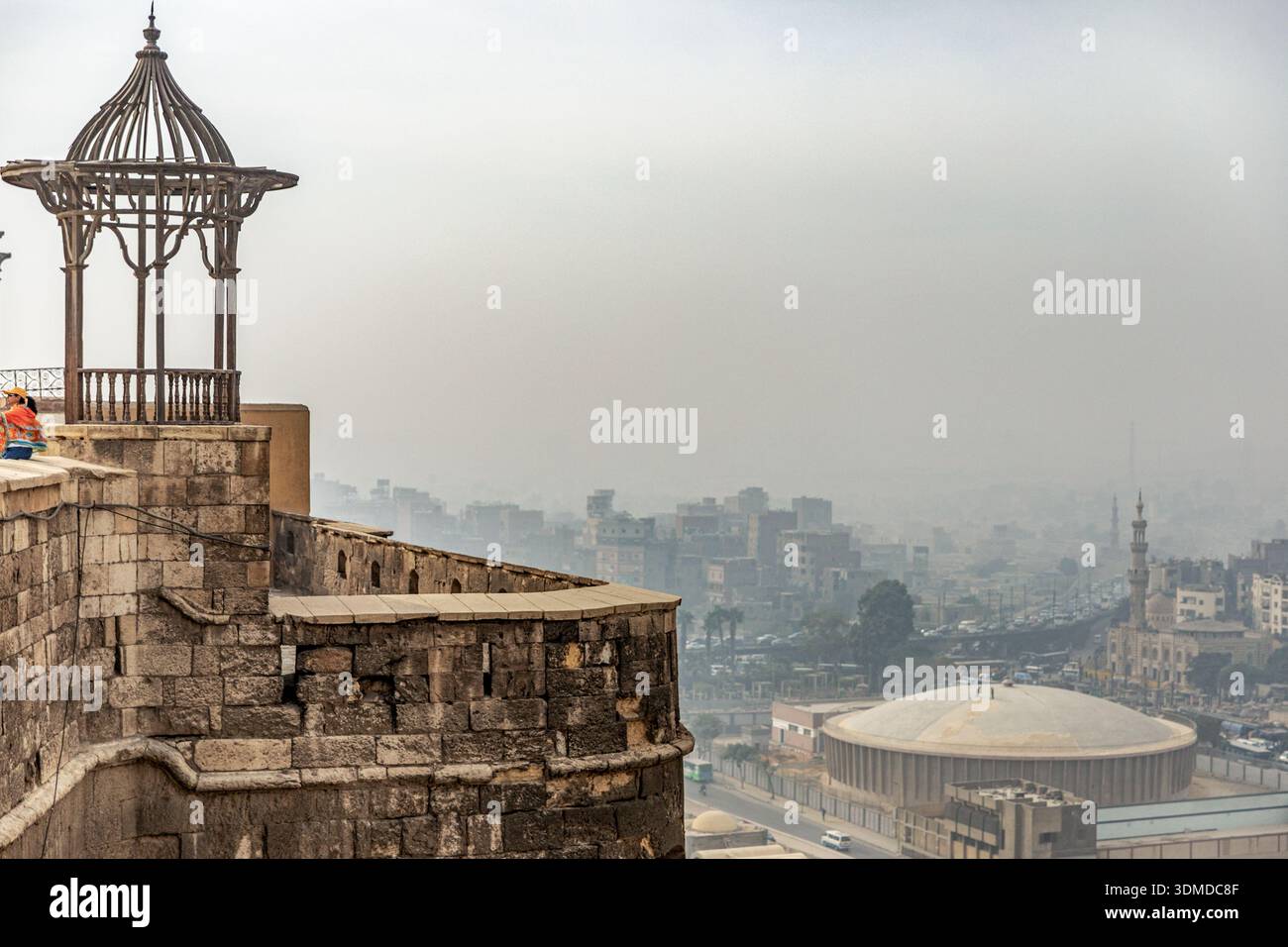 Panoramic View Of Cairo City Seen From The Cairo Citadel Showing Dense panoramic-view-of-cairo-city-seen-from-the-cairo-citadel-showing-dense