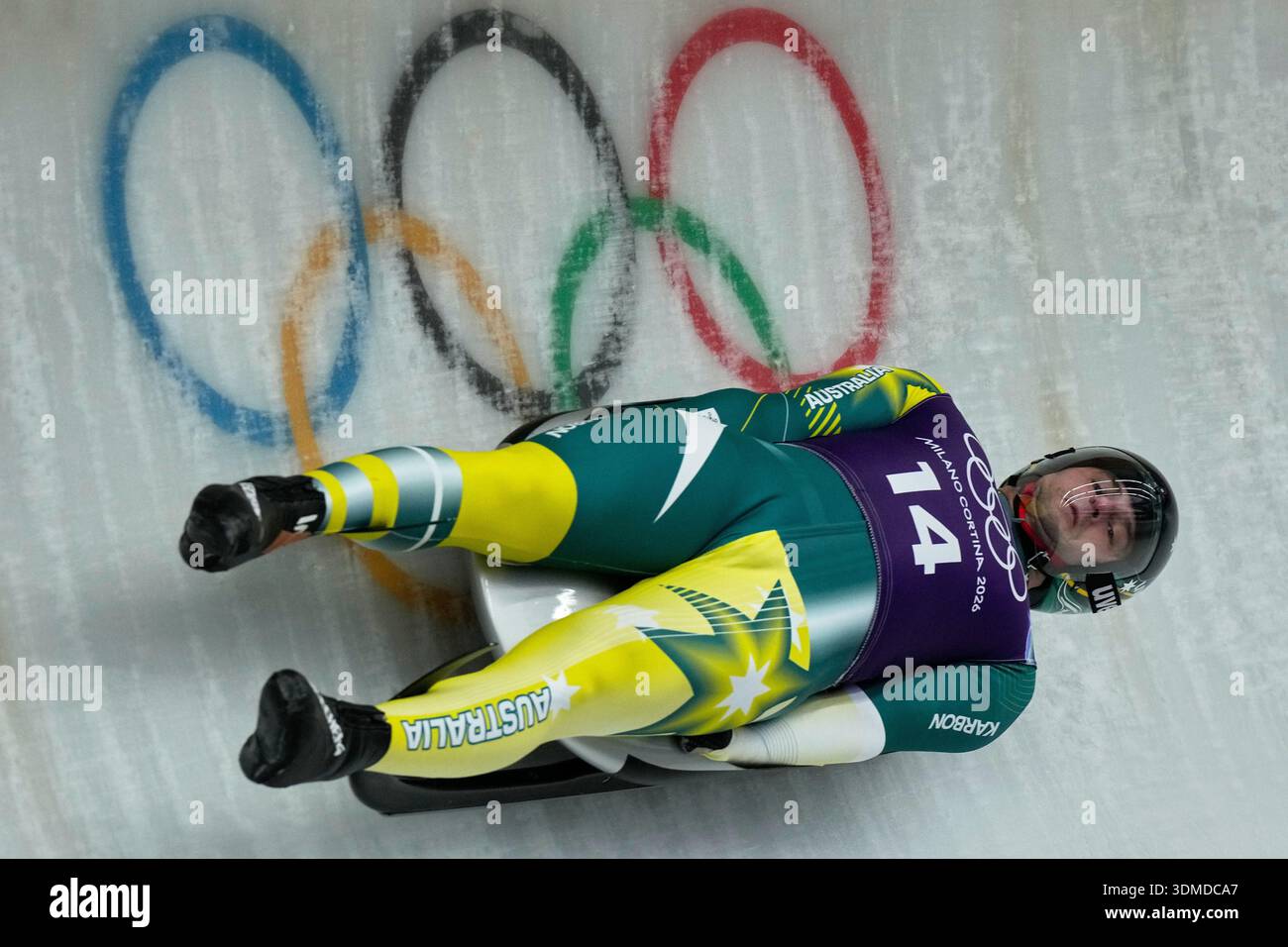 Australia's Alexander Ferlazzo slides down the track during a men's ...