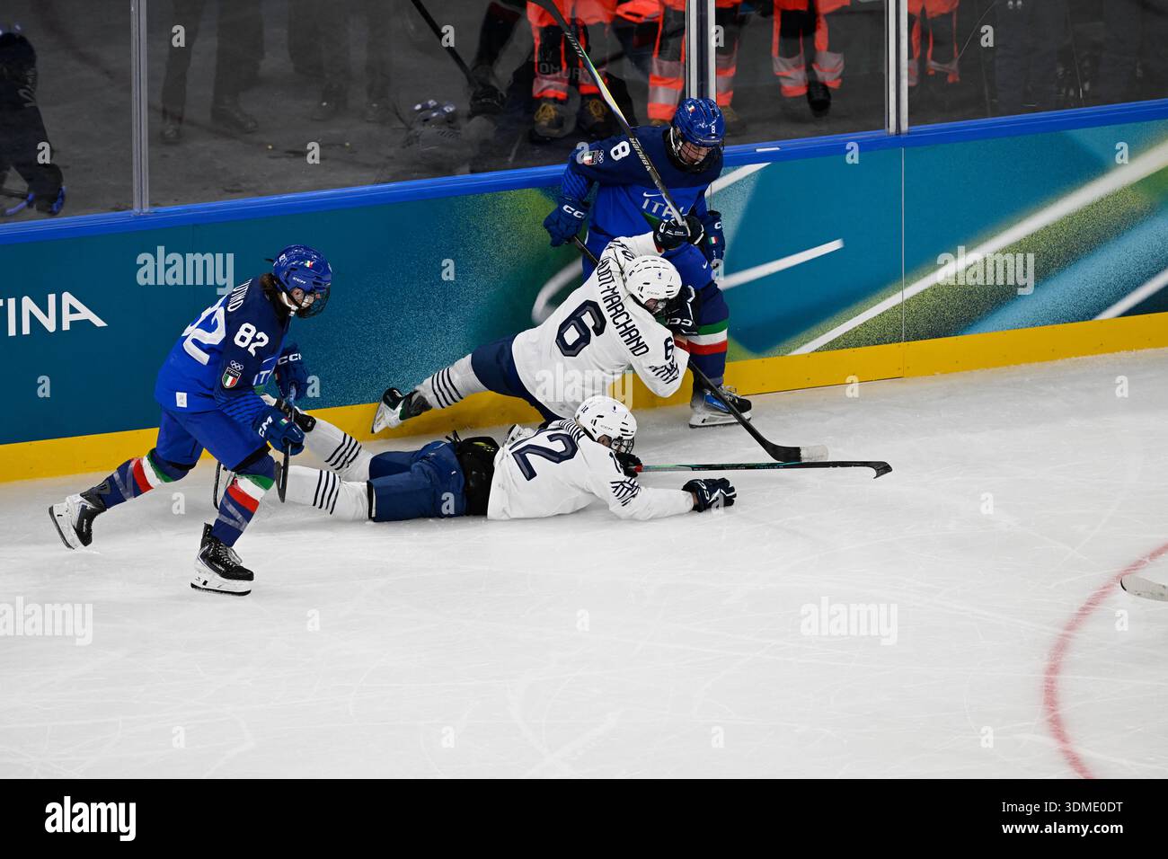 Kayla Tutino #82 of Team Italy, Anna Caumo #8 of Team Italy, Margot ...