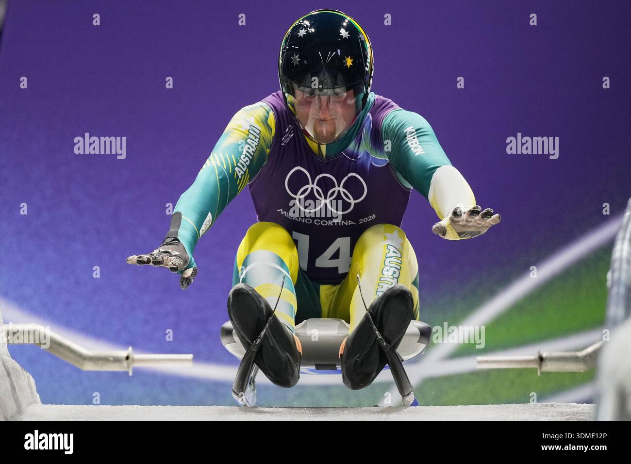 Australia's Alexander Ferlazzo starts for a men's Luge training session ...