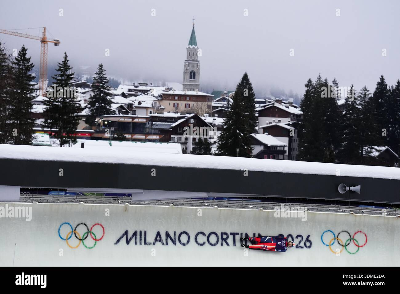USA's Jonathan Gustafson during a training run at the Cortina Sliding ...