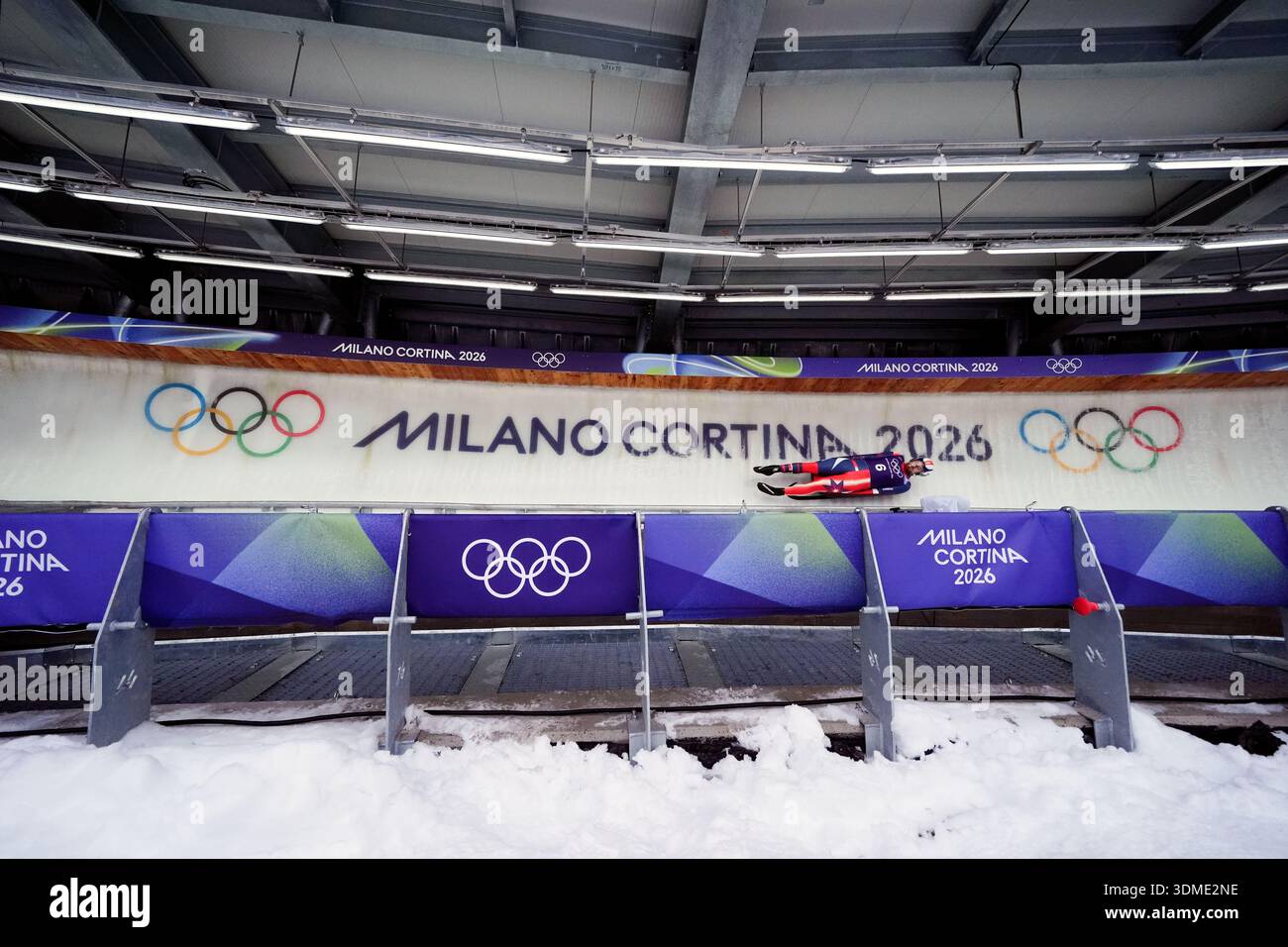 USA's Jonathan Gustafson during a training run at the Cortina Sliding ...