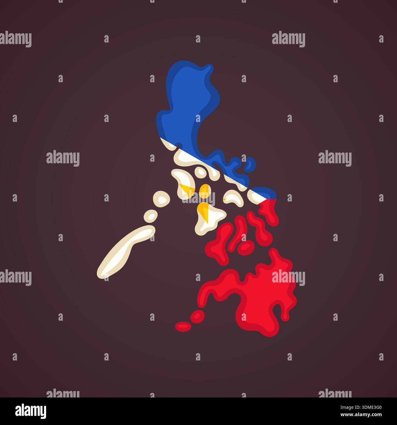 Map philippines colored flag hi-res stock photography and images - Alamy