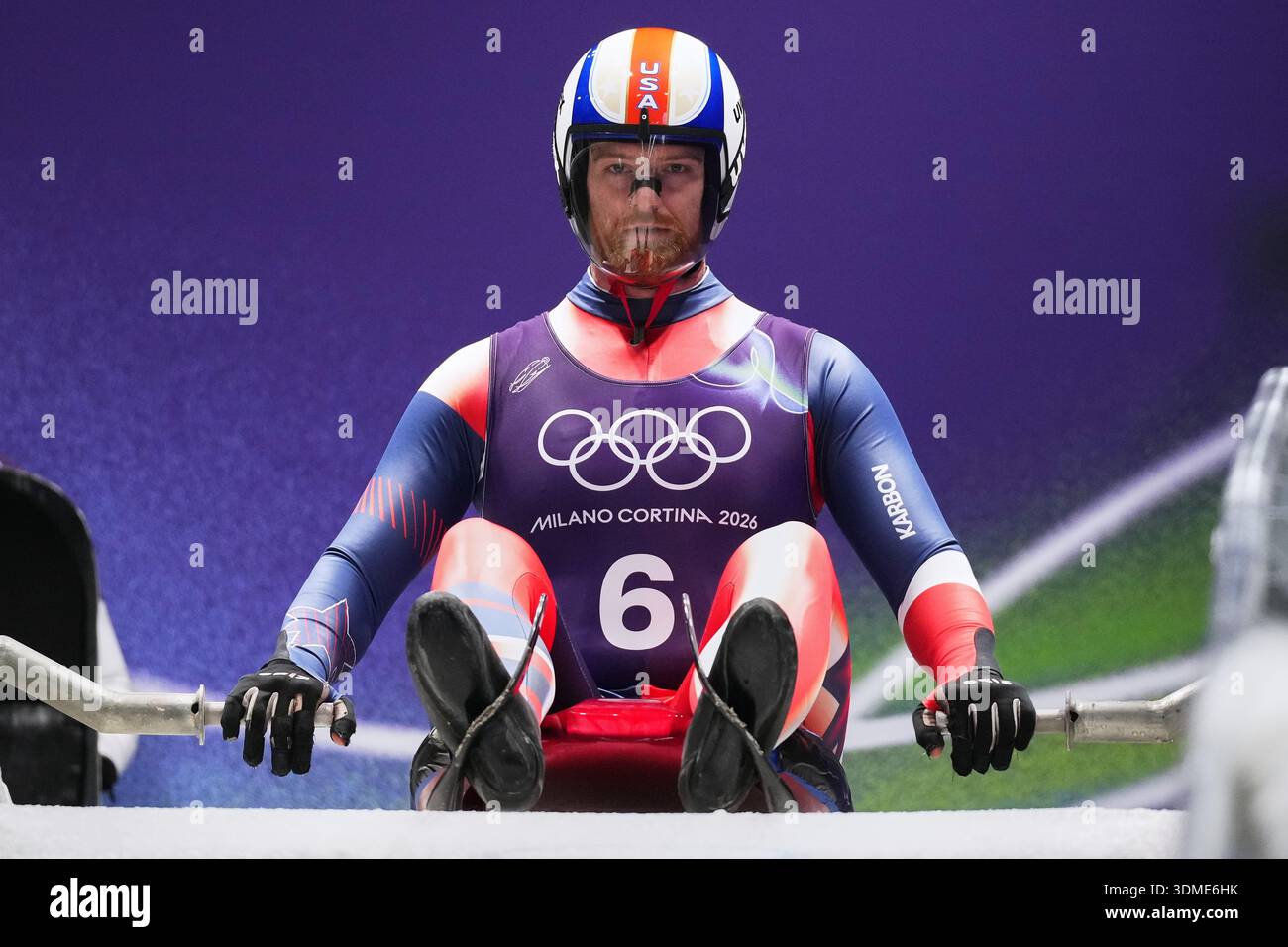 USA's Jonathan Gustafson starts for a men's Luge training session at ...