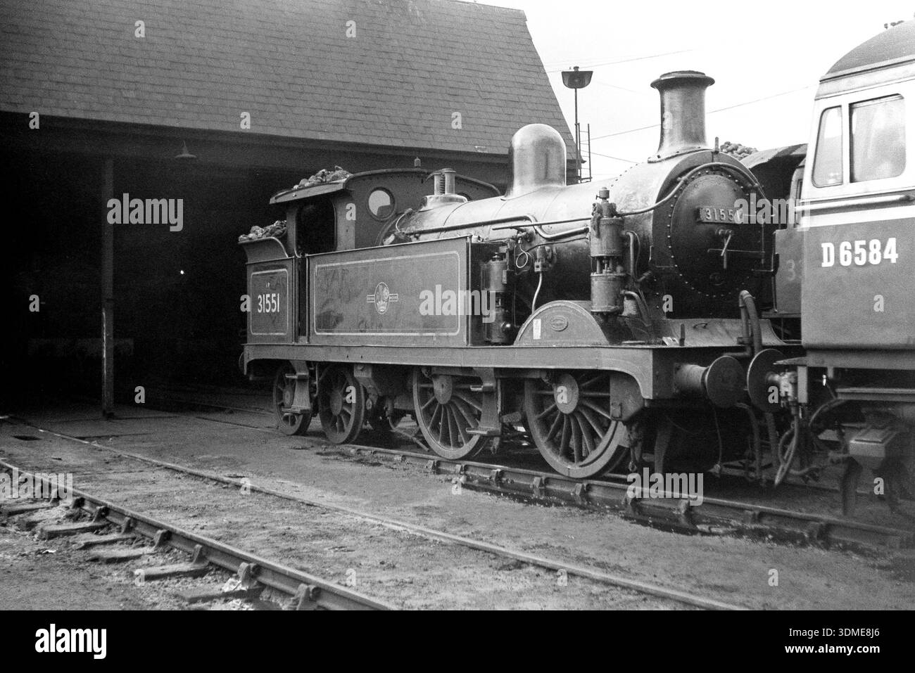 SECR H Class 0-4-4T steam locomotive 31551 at the Three Bridges motive ...