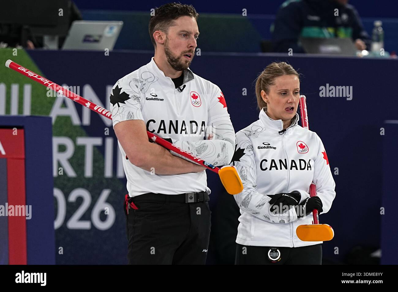 Canada's Jocelyn Peterman and Brett Gallant in action during the mixed ...