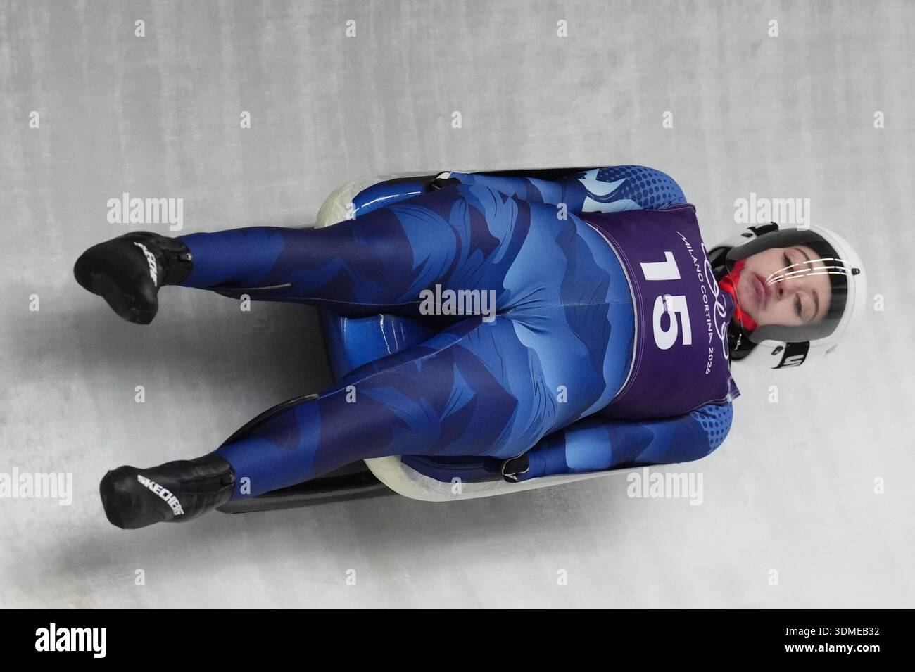 Individual Neutral Athlete Daria Olesik during a Luge training run at ...