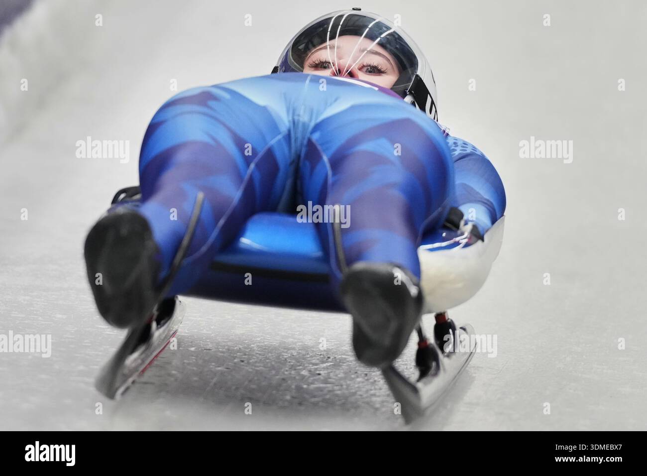 Individual Neutral Athlete Daria Olesik starts for a women's Luge ...