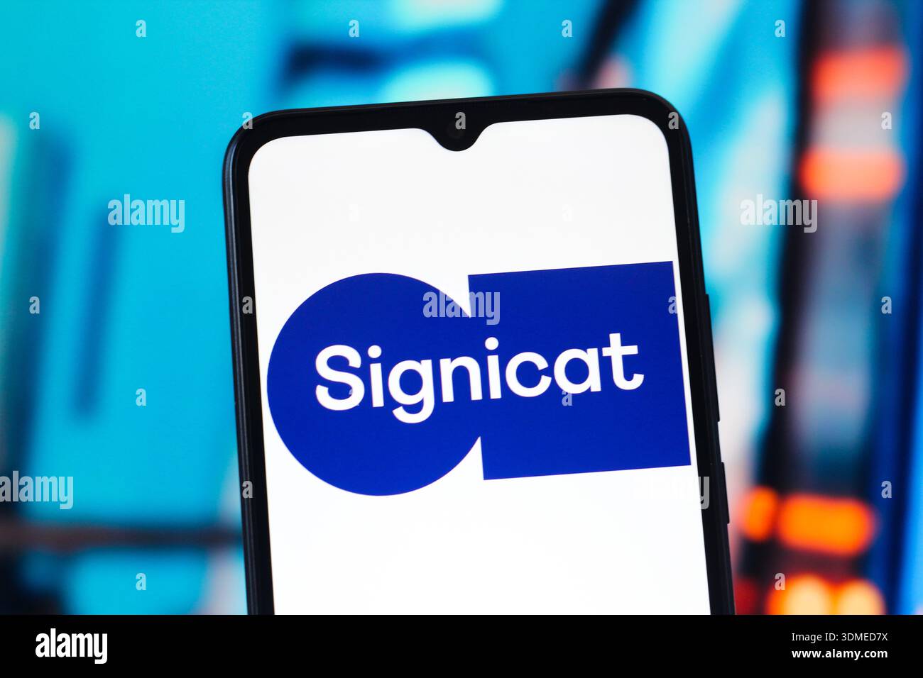 February 5, 2026, Canada: In this photo illustration, the Signicat logo ...