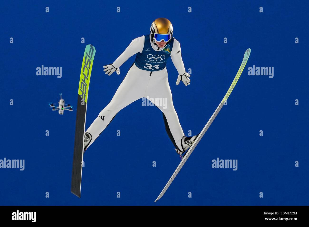 Silje Opseth, of Norway, soars through the air during a ski jumping ...