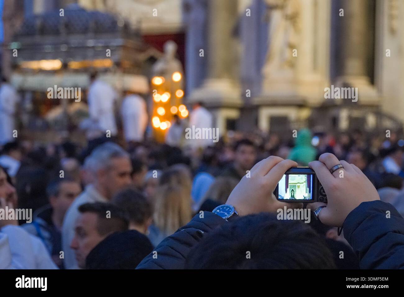 Catania Sicily, Italy - 5 February 2026. Devotees carry candelore ...