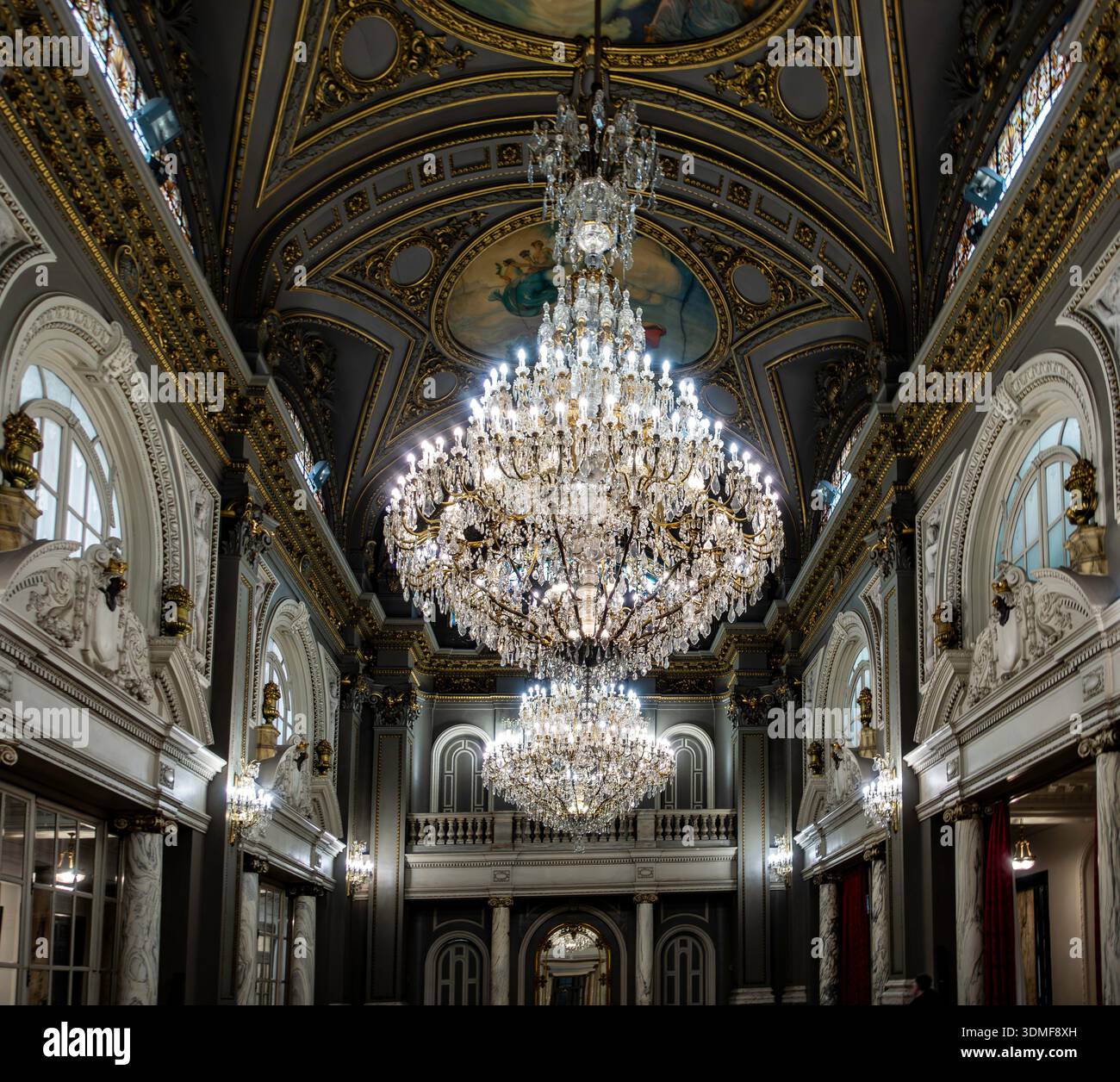 Ornate interior of the Valencia City Hall (Ayuntamiento) featuring ...