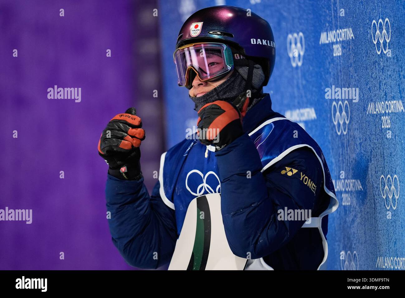 Japan's Kira Kimura gestures after his results men's snowboard big air ...