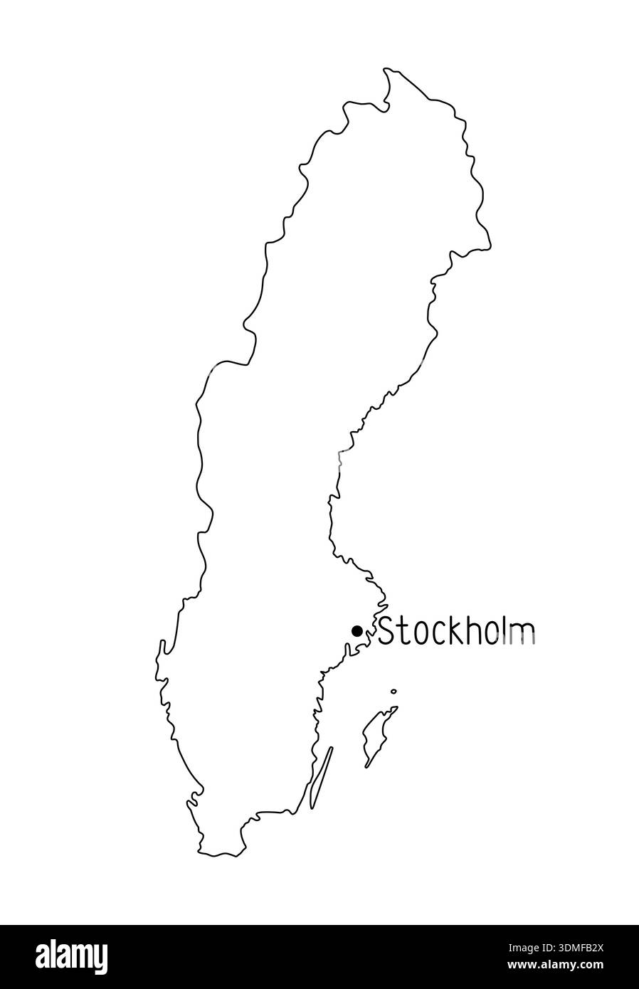Stockholm outline map Black and White Stock Photos & Images - Alamy
