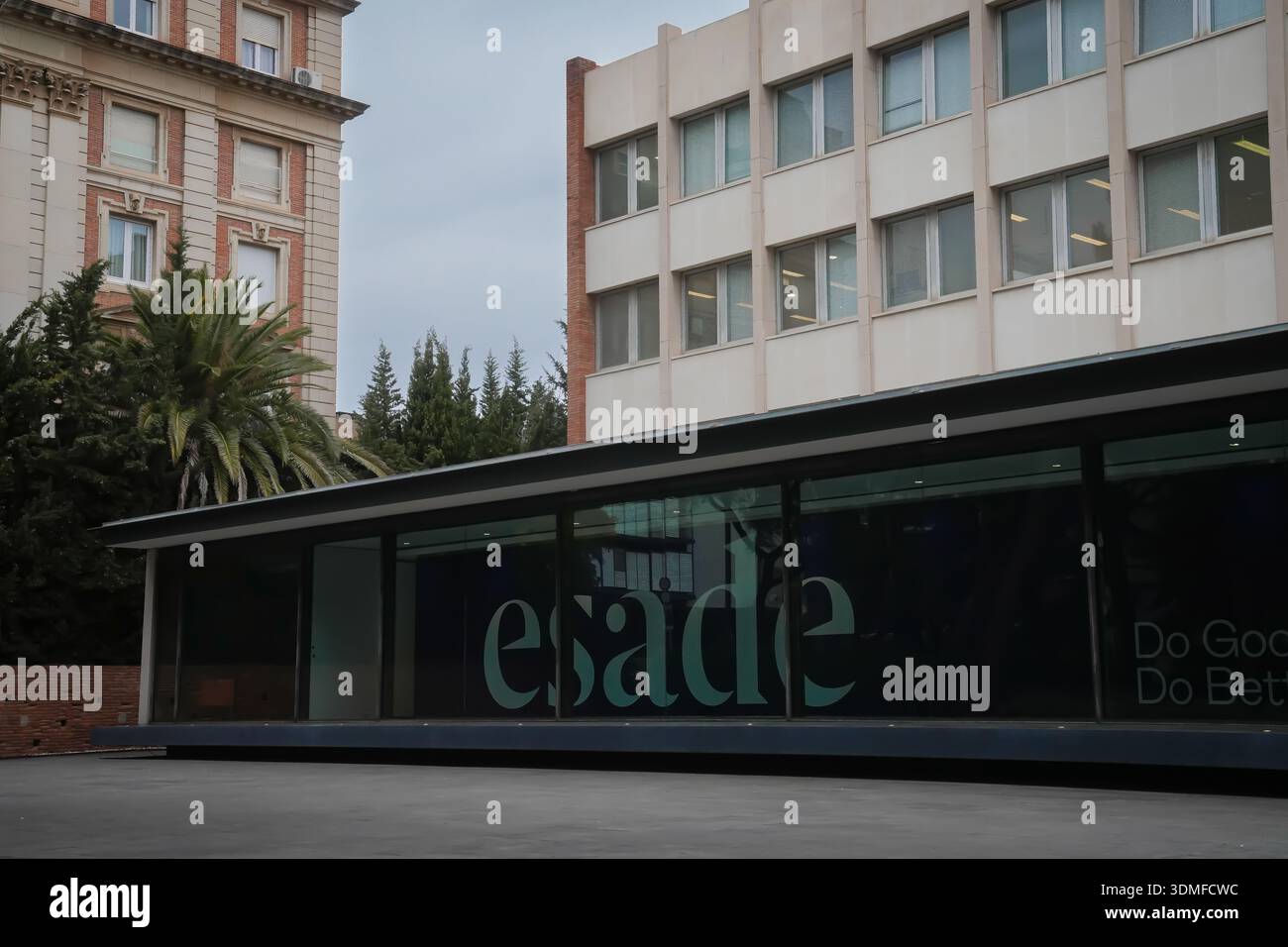 Facade of ESADE University, on 5 February 2026, in Barcelona, Catalonia ...