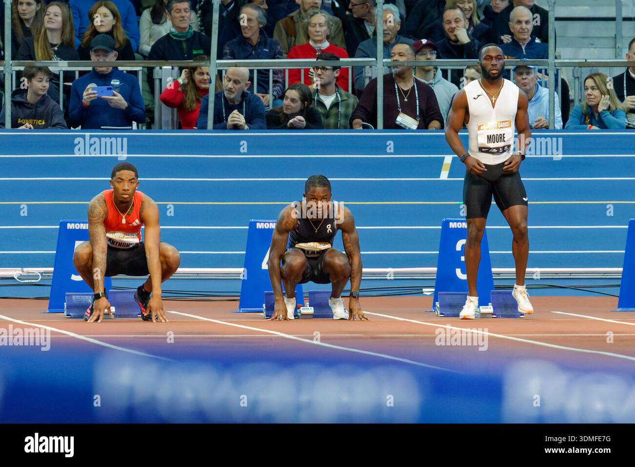 Jordan Anthony (USA), Ackeem Blake (JAM) and Marcellus Moore (USA) at ...