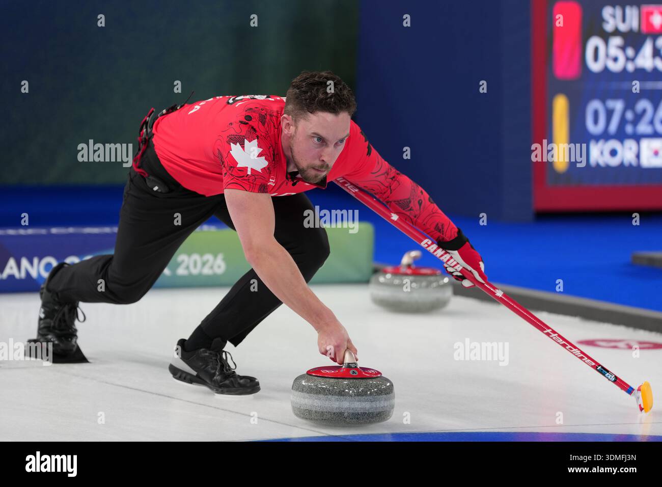 Canada's Brett Gallant, in action during the mixed doubles round robin ...