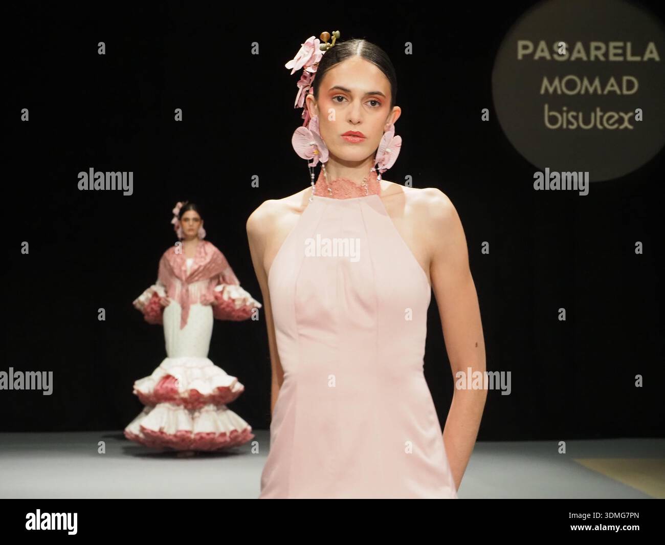 The model walks on the catwalk of the International Fashion Show ...